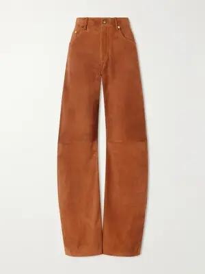 Gabriela Hearst Amoret Suede Wide-leg Pants - Brown