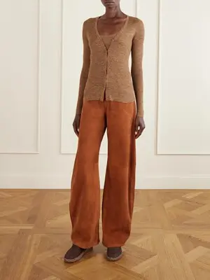 Gabriela Hearst Amoret Suede Wide-leg Pants - Brown