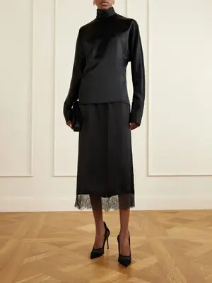 GIANVITO ROSSI 95 Mesh-trimmed Suede Pumps