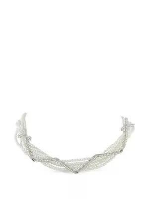 RAYMOND C. YARD Diamond And Pearl Five-strand Necklace - Silver