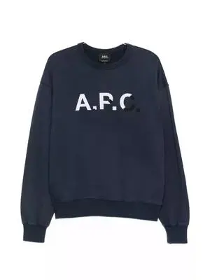 A.p.c. Logo-print Sweatshirt - Blue