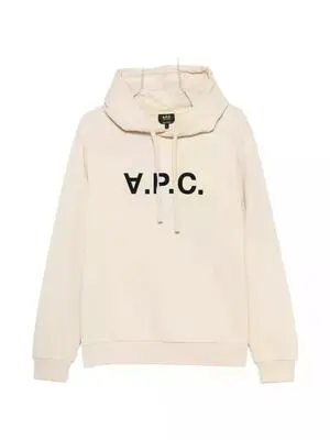 A.p.c. Logo-print Hoodie - Neutrals
