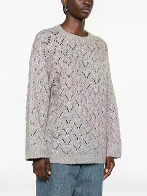Fabiana Filippi Open-knit Pointelle-trim Sweater