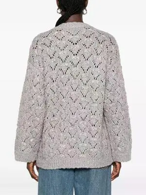 Fabiana Filippi Open-knit Pointelle-trim Sweater