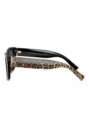 Dolce & Gabbana Dg4338 Leopard-print Square Sunglasses