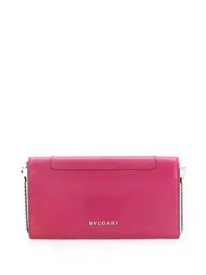 BVLGARI Serpenti Forever Wallet On Chain Leather Long Crossbody Bag - Pink
