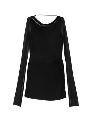 Cult Gaia Split-sleeve Cowl-neck Mini Dress