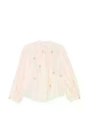 FORTE_FORTE Embroidered Balloon-sleeve Blouse - Pink