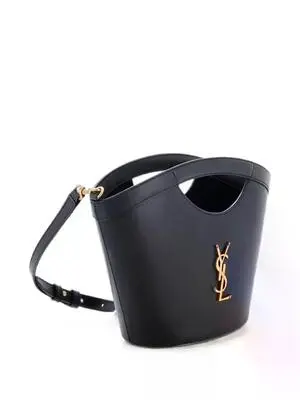 Saint Laurent Celia Tote Leather Mini Bucket Bag - Black