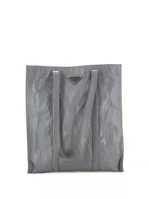 Prada Shopper Nappa Antique Small Tote Bag - Grey