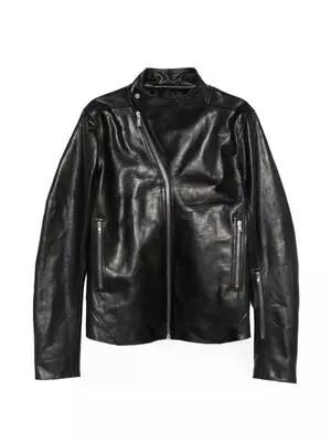 Rick Owens Asymmetric Zip Leather Jacket