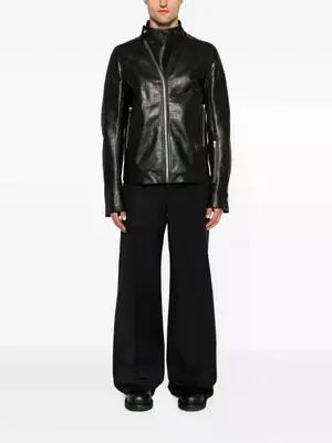 Rick Owens Asymmetric Zip Leather Jacket