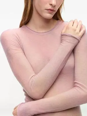 Pinko Sequin-embellished Long-sleeve Top - Pink