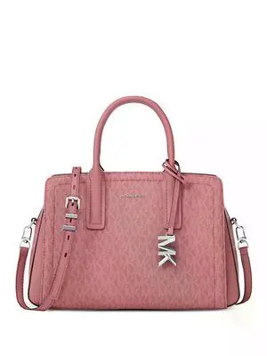 Michael Kors Logo-print Calf Leather Trim Tote Bag - Pink