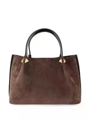 Valentino Garavani Small Shopping Bag With Maxi Studs - Brown