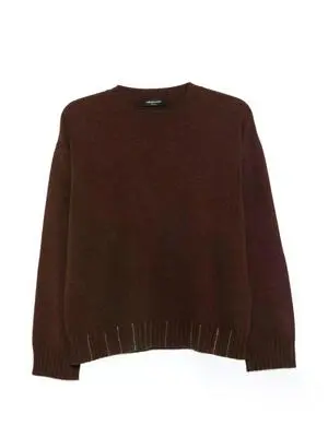 Fabiana Filippi Monili-chain Detail Ribbed Trim Sweater - Brown