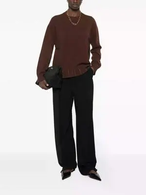 Fabiana Filippi Monili-chain Detail Ribbed Trim Sweater - Brown