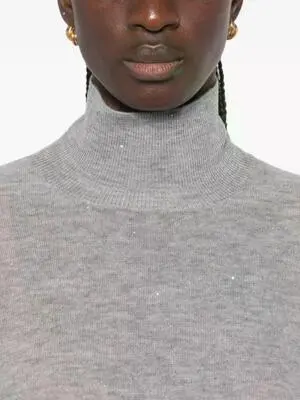 Fabiana Filippi Sequin-embellished High-neck Sweater