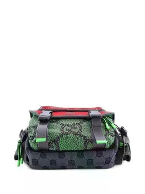 Gucci Buckle Flap Chest Strap Gg Fabric With Rubber Backpack