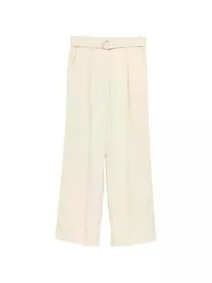 Helmut Lang Belted Pleated Trousers - Neutrals