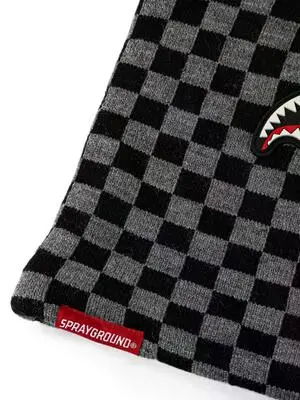 SPRAYGROUND Check Pattern Balaclava With Shark Embellishment