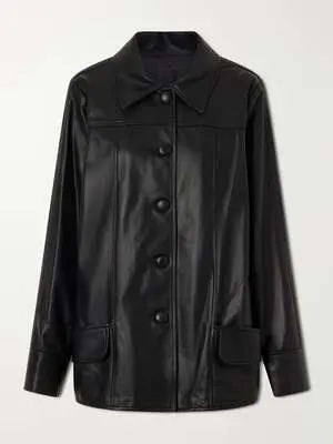 Anna Sui Paneled Leather Jacket - Black