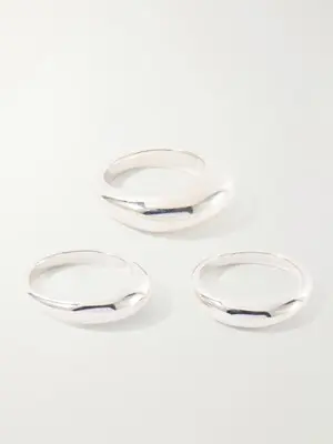 SOPHIE BUHAI Set Of Three Sterling Sculptural Stacked Rings