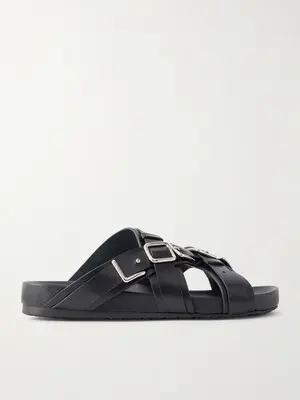 Loewe Embellished Leather Fussbett Sandals - Black