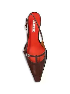 Marni Katty Croc-effect Leather Pumps