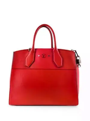 LOUIS VUITTON City Steamer Handbag Leather Mm Tote Bag - Red