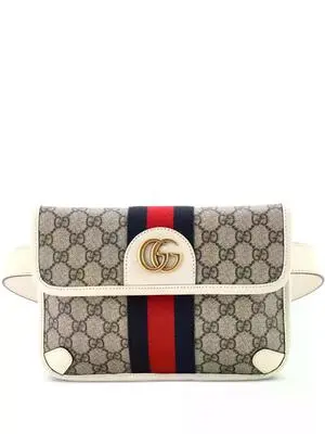Gucci Ophidia Gg Coated Canvas Belt Bag - Brown