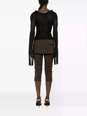 Cult Gaia Andarna Split-sleeve Cowl-neck Top