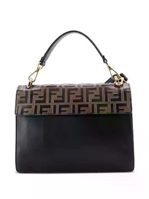 Fendi Kan U Zucca Embossed Leather Medium Shoulder Bag