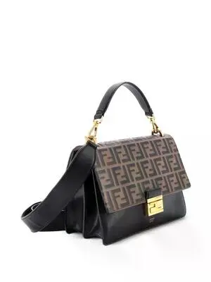Fendi Kan U Zucca Embossed Leather Medium Shoulder Bag