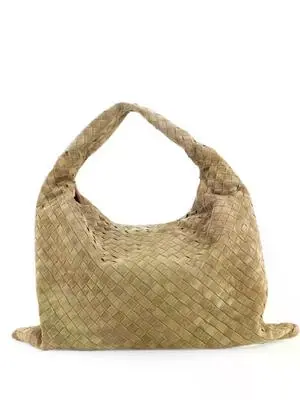Bottega Veneta Hop Intrecciato Suede Large Hobo Bag - Green