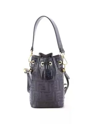 Fendi Mon Tresor Zucca Embossed Leather Mini Bucket Bag