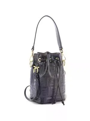 Fendi Mon Tresor Zucca Embossed Leather Mini Bucket Bag