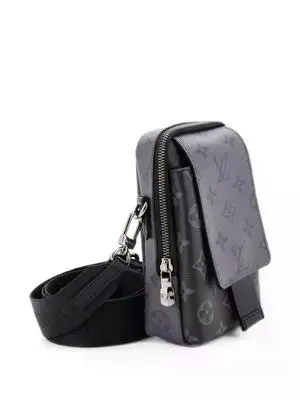 LOUIS VUITTON Double Phone Pouch Nm Reverse Monogram Eclipse Canvas Crossbody Bag