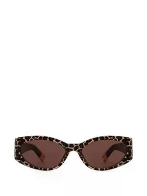 Jacquemus Ovalo Leopard-print Sunglasses - Brown