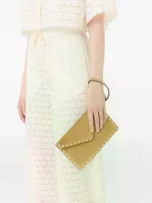 Valentino Garavani Rockstud Suede Clutch Bag