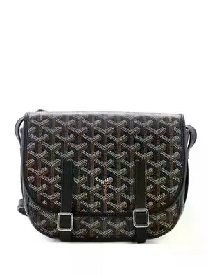 Goyard Belvedere Messenger Bag In Coated Canvas And Leather - Black