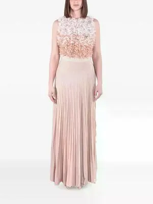 Elisabetta Franchi 3d-petals Pleated Maxi Dress