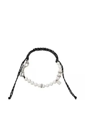Balenciaga Malibu Pearl-embellished Cord Necklace - Silver