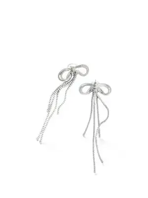 SELF-PORTRAIT Crystal-embellished Bow Earrings