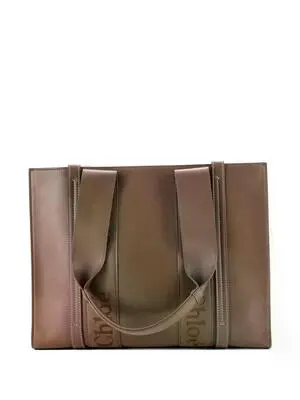 Chloé Woody Leather Medium Tote Bag - Brown