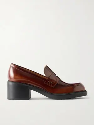 TOD'S Gomma Block Heel Loafers - Brown