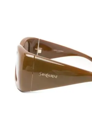 Saint Laurent Howl Rectangle-frame Sunglasses - Brown