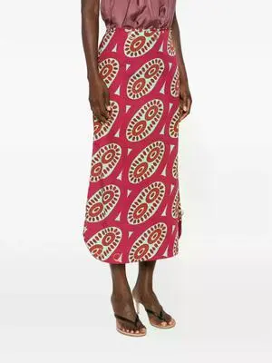 Themis Z Selena Geometric-print Midi Skirt