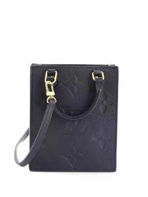 LOUIS VUITTON Petit Sac Plat Bag Monogram Empreinte Giant Crossbody Bag - Black