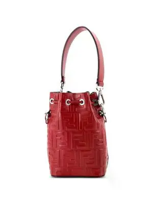 Fendi Mon Tresor Zucca Embossed Leather Mini Bucket Bag